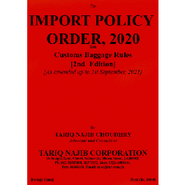 Import Policy Order, 2020 2nd Edition Amended Upto 09/1/2021 - TNC